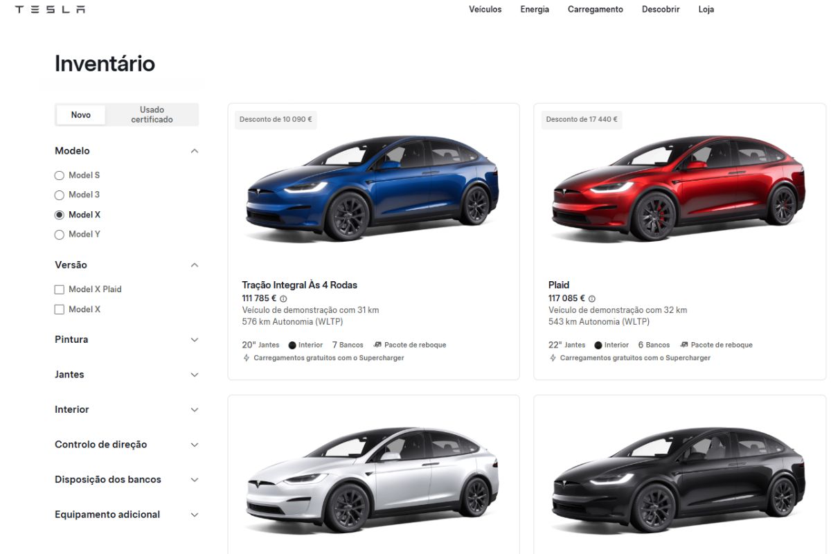 Model S e Model X só de inventário com Tesla a suspender encomendas